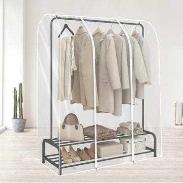 Sorbus Portable Garment Rack Cover - 6 Ft Transparent Clothes Organizer ...