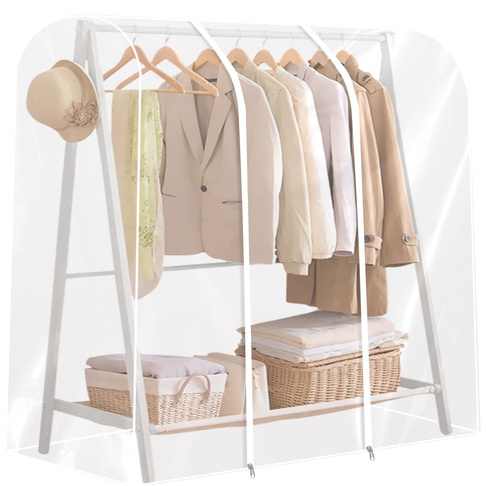 jindouyunshanghai Clear Garment Rack Cover, PEVA Waterproof Organizer ...