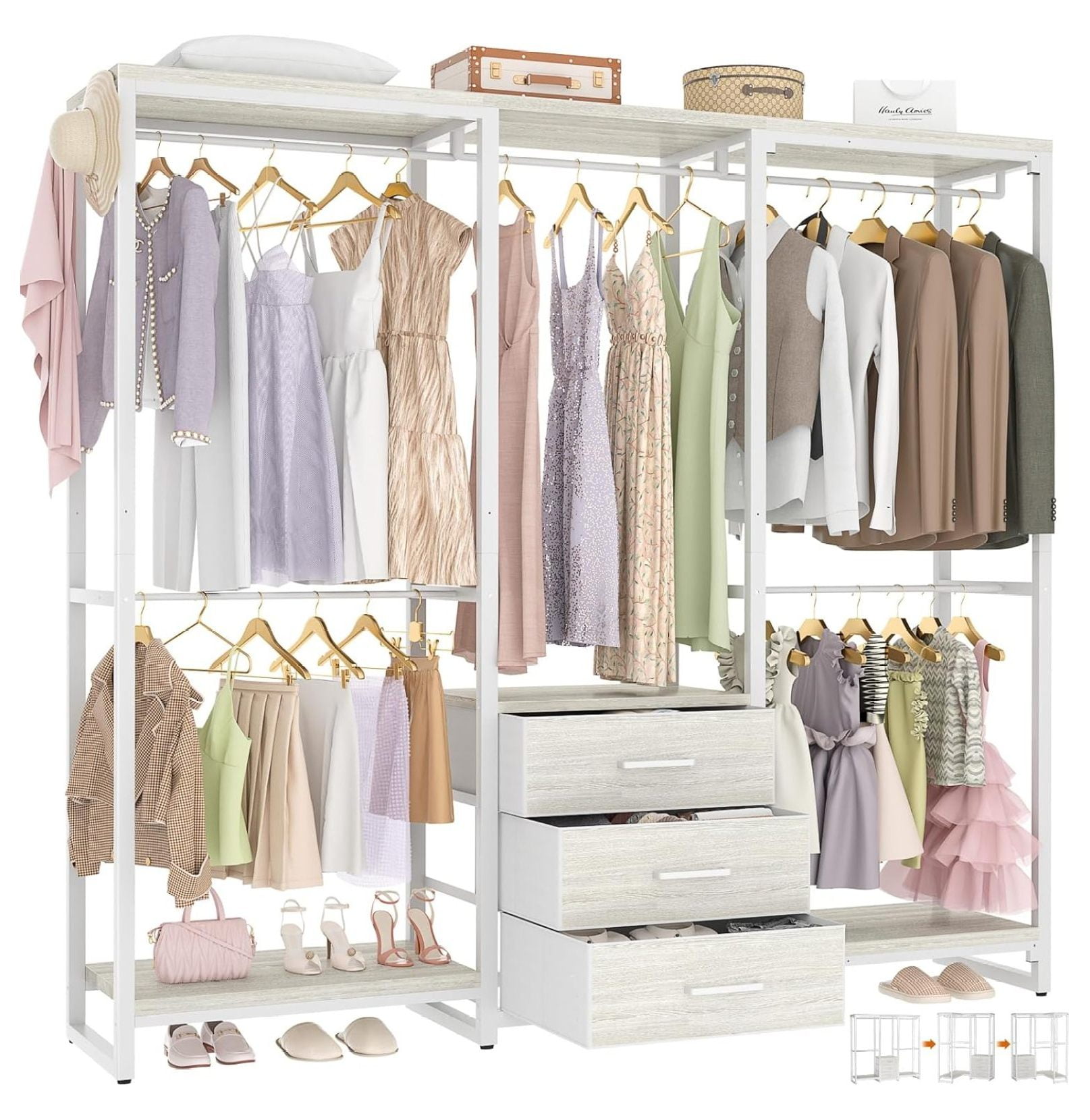 Garment Rack Heavy Duty Clothes Rack for Hanging Clothes,Clothing Rack ...