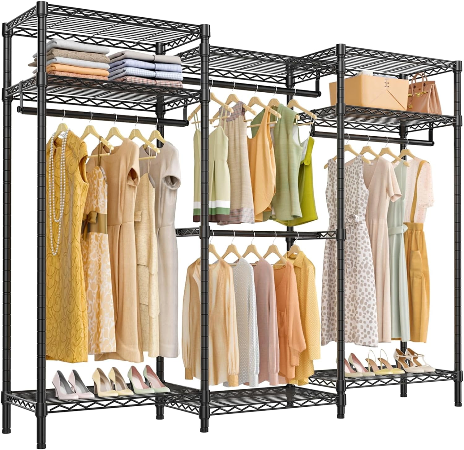 Garment Rack Heavy Duty Clothes Rack for Hanging Clothes, Portable ...