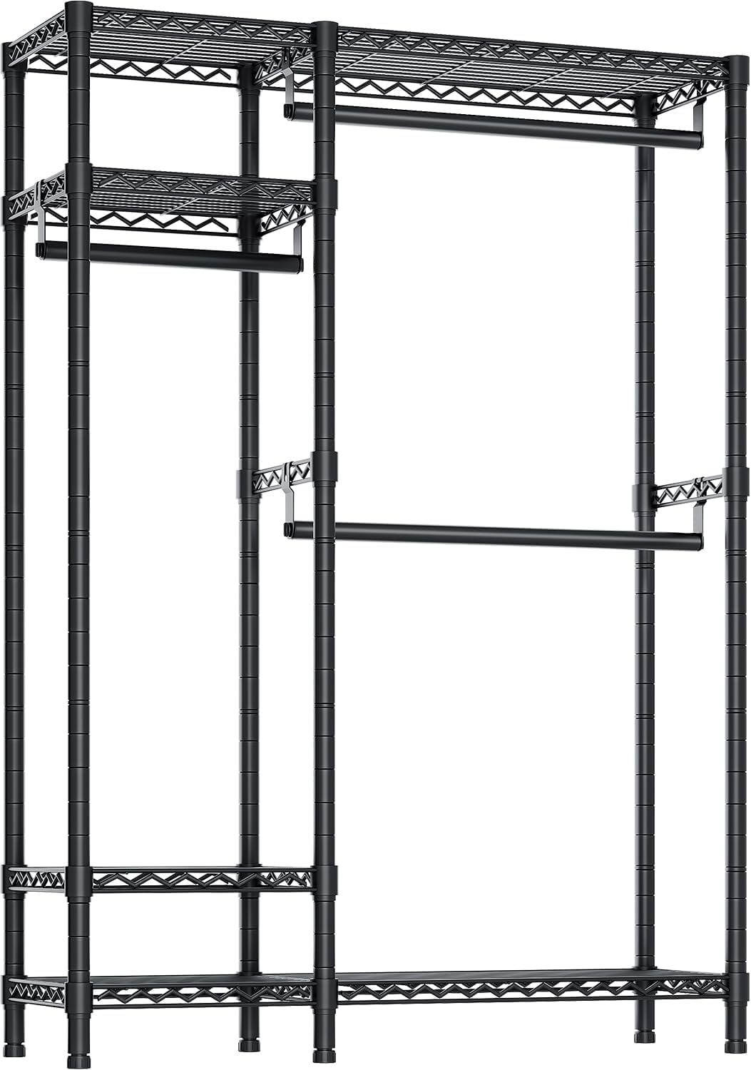 Garment Rack, Heavy Duty Clothing Rack with 4 Tiers Adjustable Shelves ...