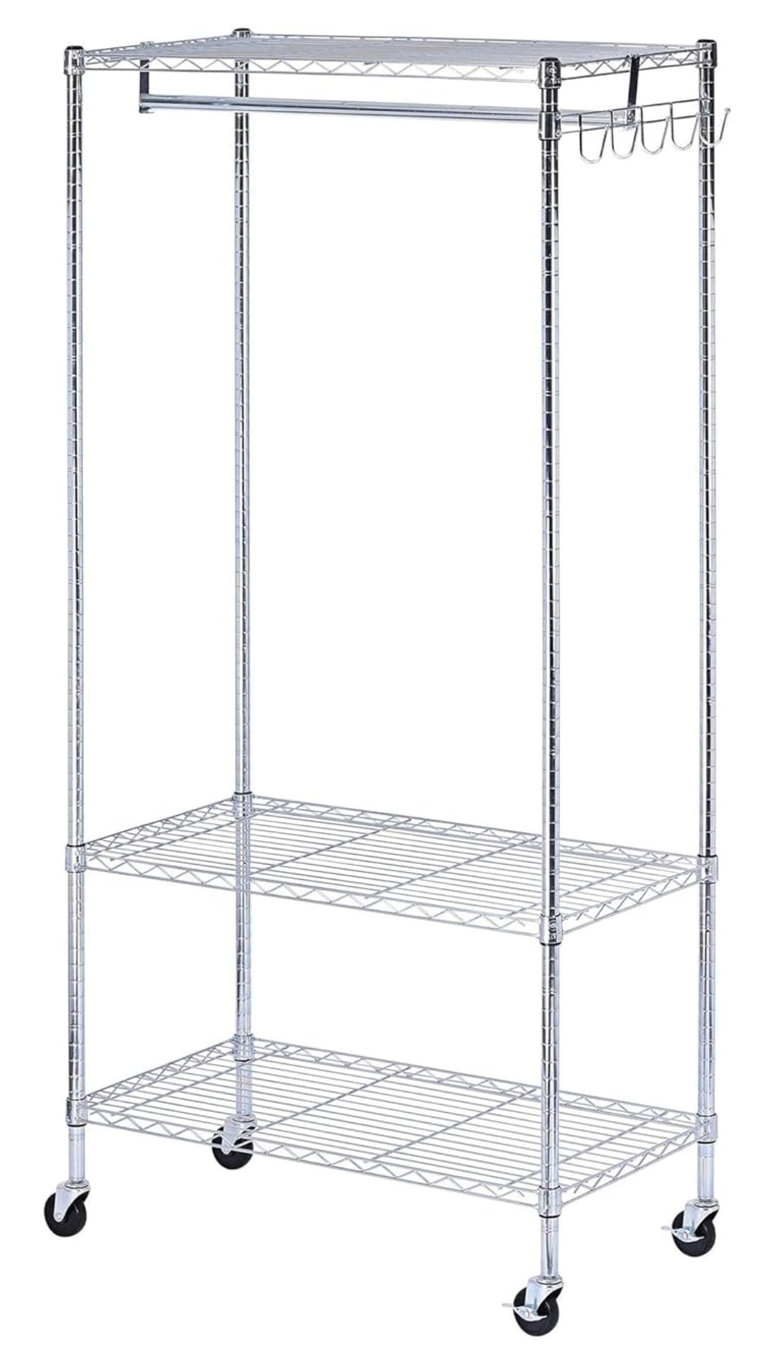 Garment Rack Wire Shelving 36x18x75 Inch - Silver Clothes Rack for ...