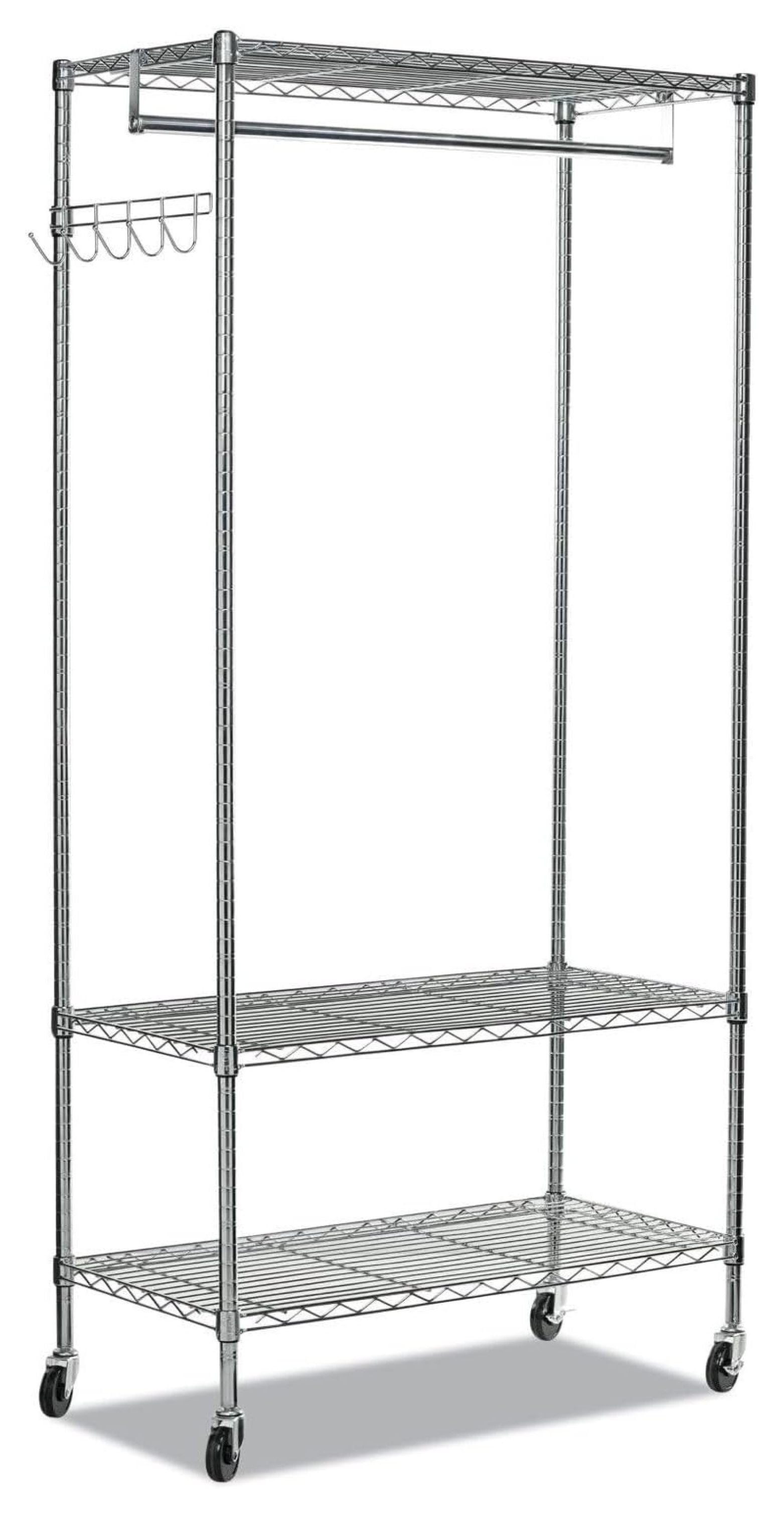 Garment Rack Wire Shelving 40" Silver - Closet Organizer for Clothes ...