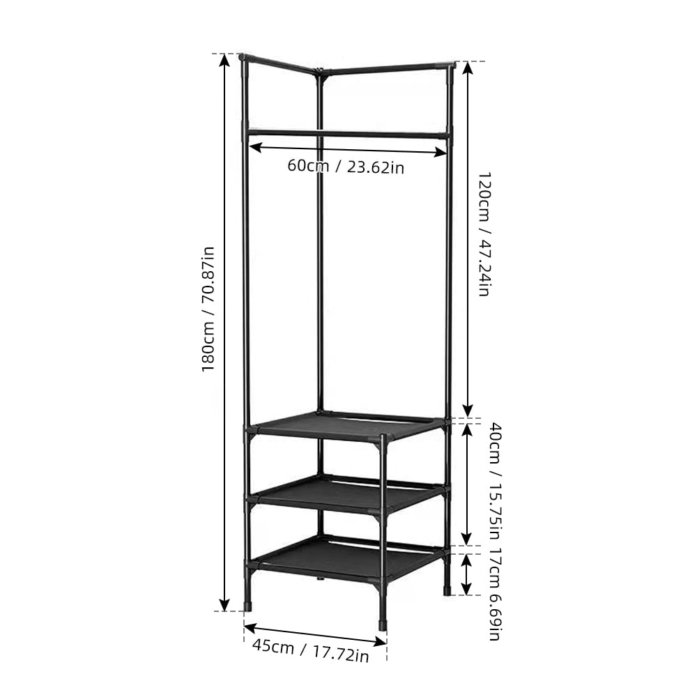 Garment Rack,With 3-tier Bedroom Hall With 3-tier Laundry Room Room ...