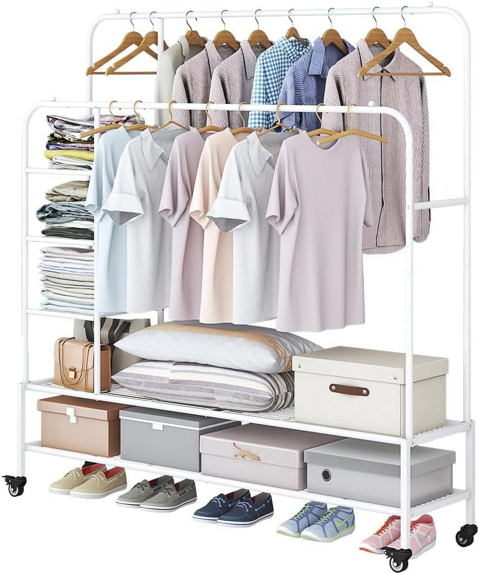 Garment Rack for Hanging Clothes Rack Heavy Duty Portable with Bottom ...