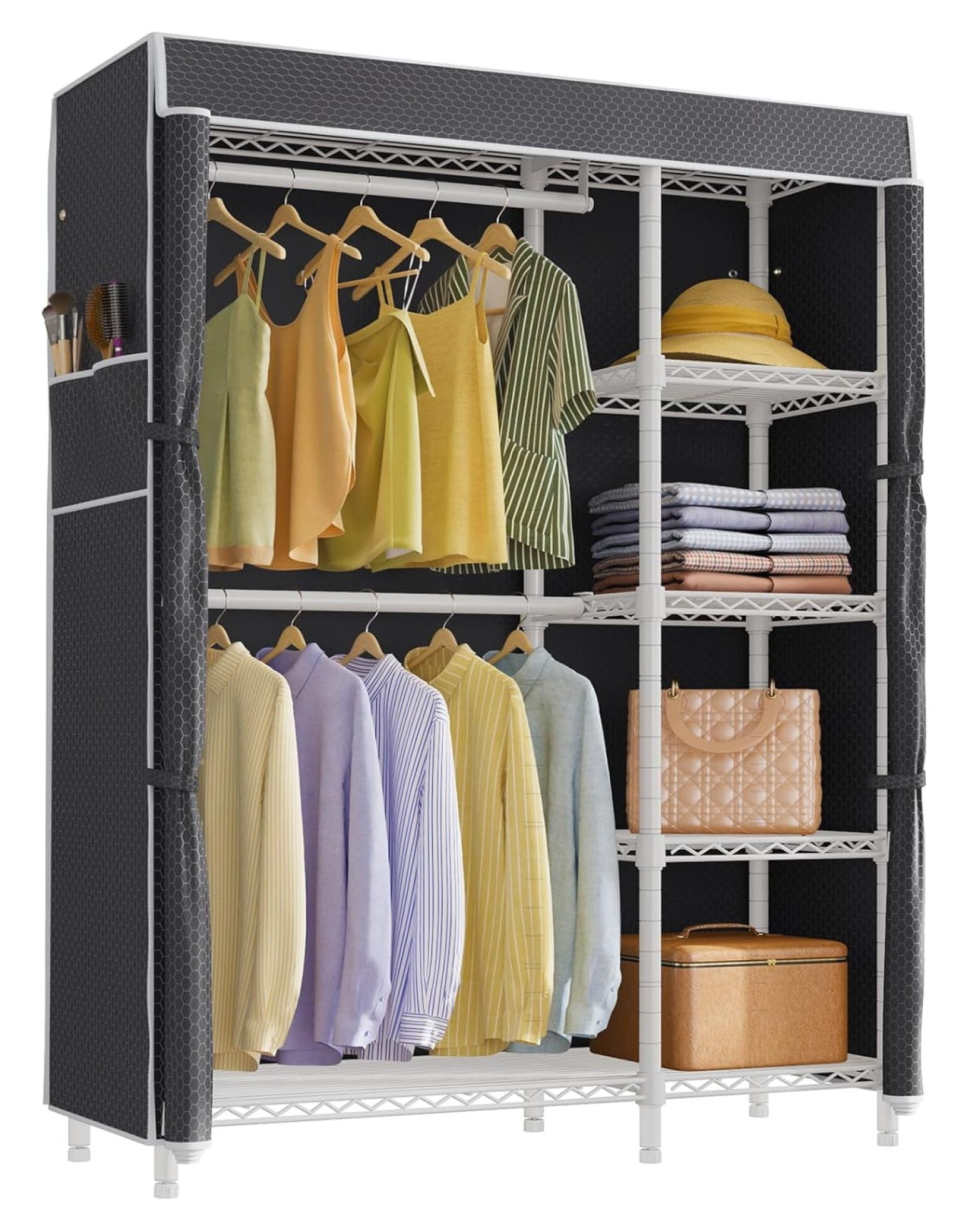 Garment Racks with Cover Portable Closets for Hanging Clothes, Heavy ...