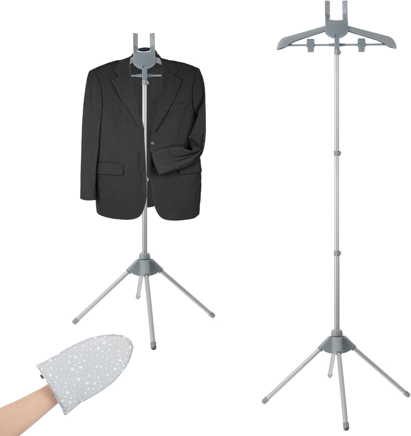 Garment Steamer Rack & Garment Ironing Glove for Clothes,Adjustable ...