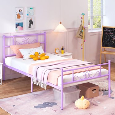 Yoneston 12” Full Size Heavy Duty Metal Platform Bed Frame with Love ...