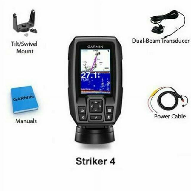 "Garmin Striker 4 Fishfinder with Transducer, 3.5"" GPS, Depth Water ...