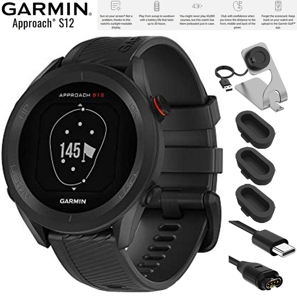 Garmin 010-02472-00 Approach S12 GPS Golf Watch 42k+ Preloaded Courses ...