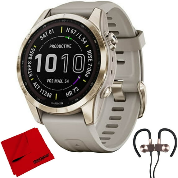 Garmin 010-02539-20 Fenix 7S Sapphire Solar Smartwatch - Cream Gold ...