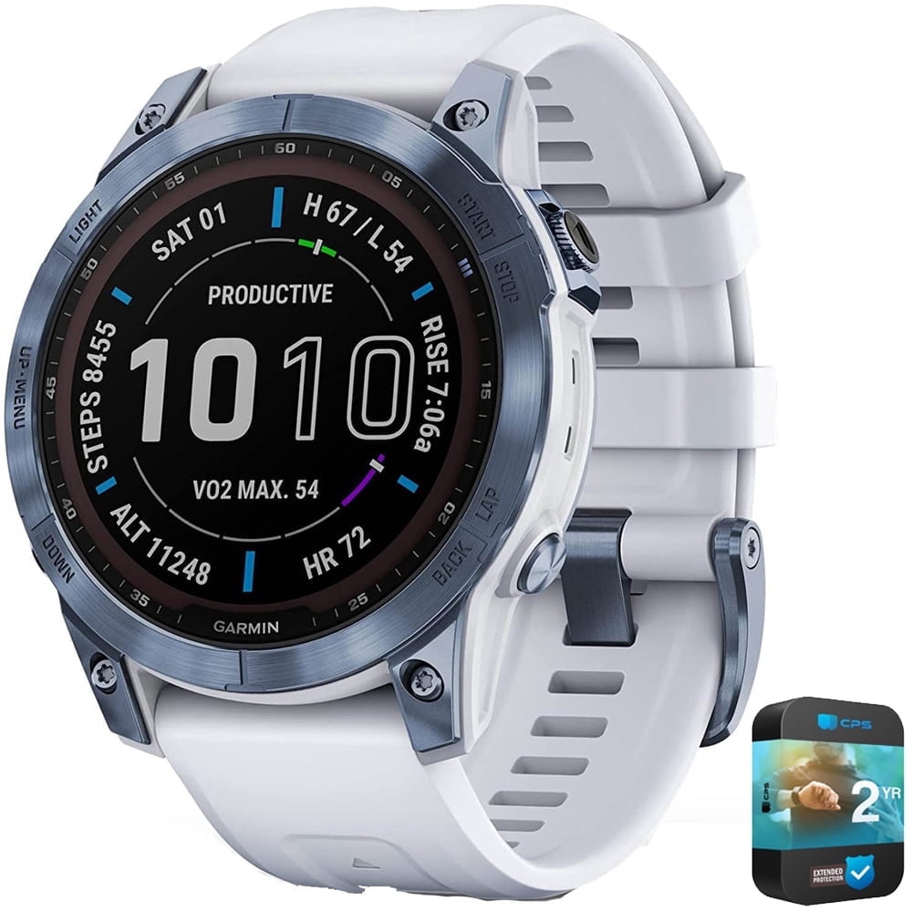 Garmin 010-02540-24 Fenix 7 Sapphire Solar Smartwatch Mineral Blue DLC ...
