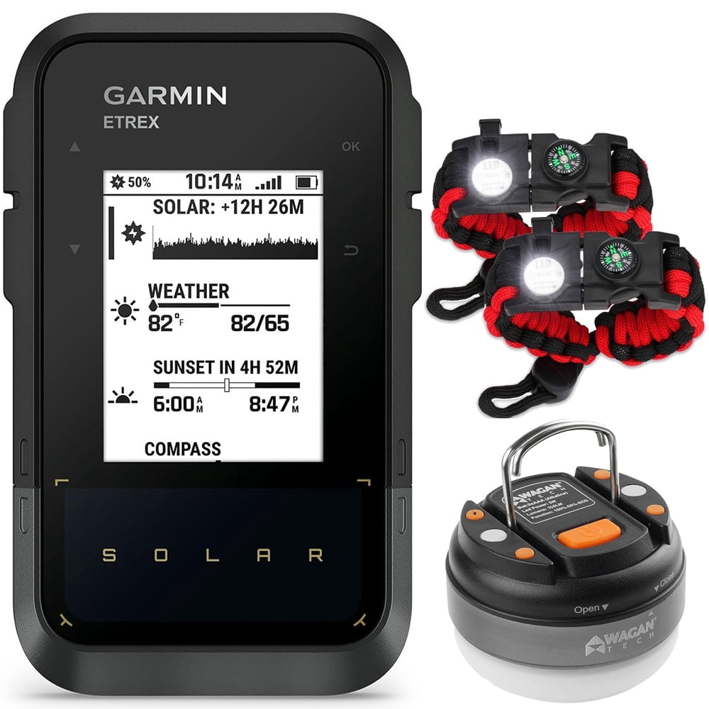 Garmin 010-02782-00 eTrex Solar Powered GPS Handheld Navigator Bundle ...