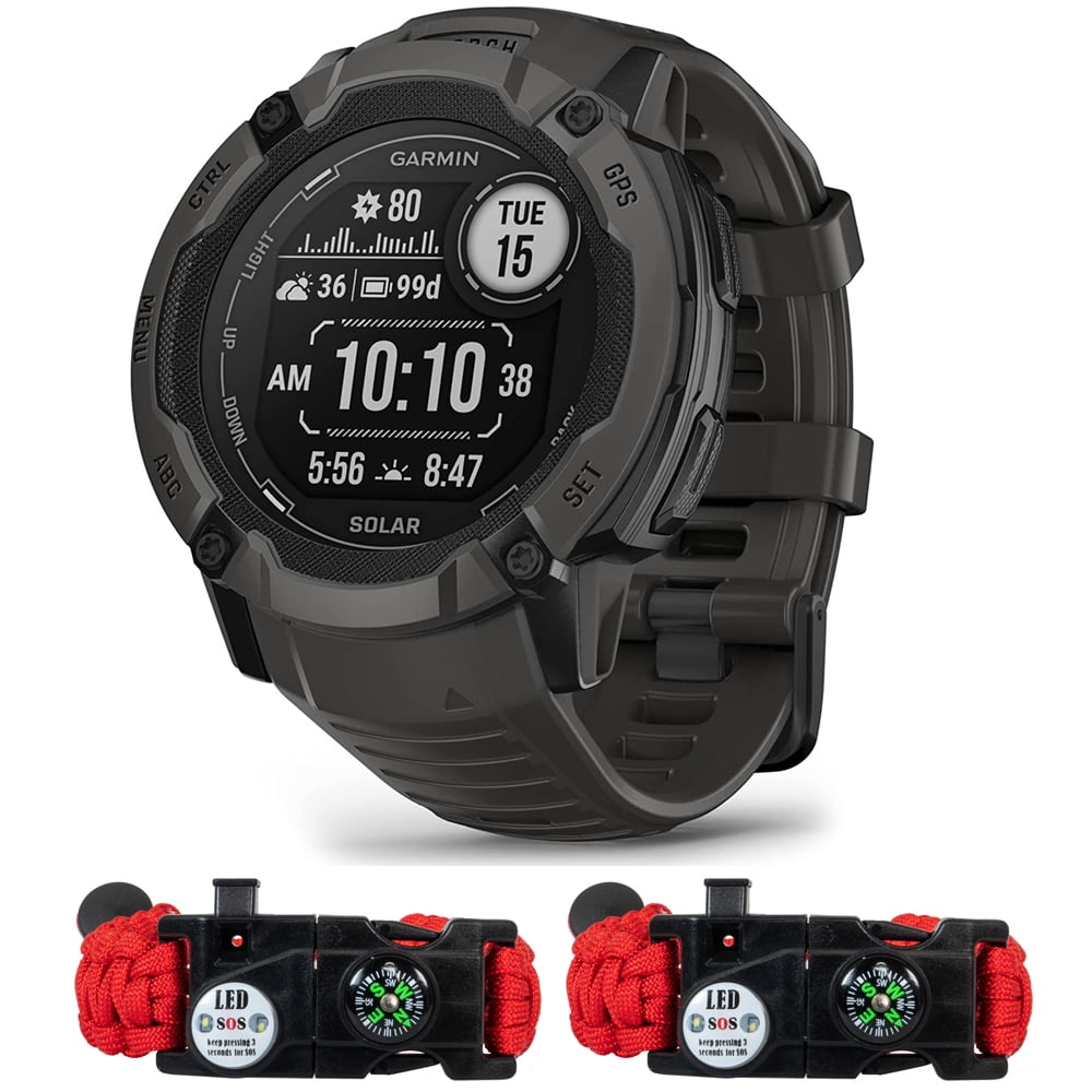 Garmin 010-02805-10 Instinct 2X Solar Rugged GPS Smartwatch Graphite ...