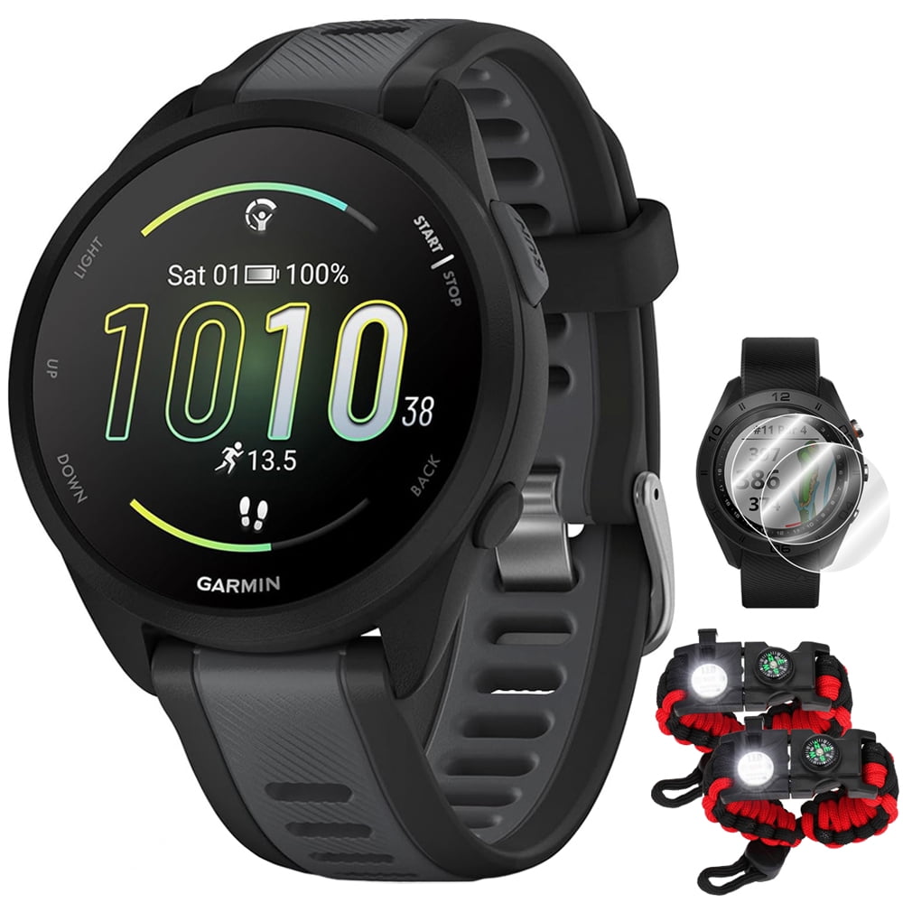 Garmin 010-02863-20 Forerunner 165 Smart Sport Watch, Black + Slate ...