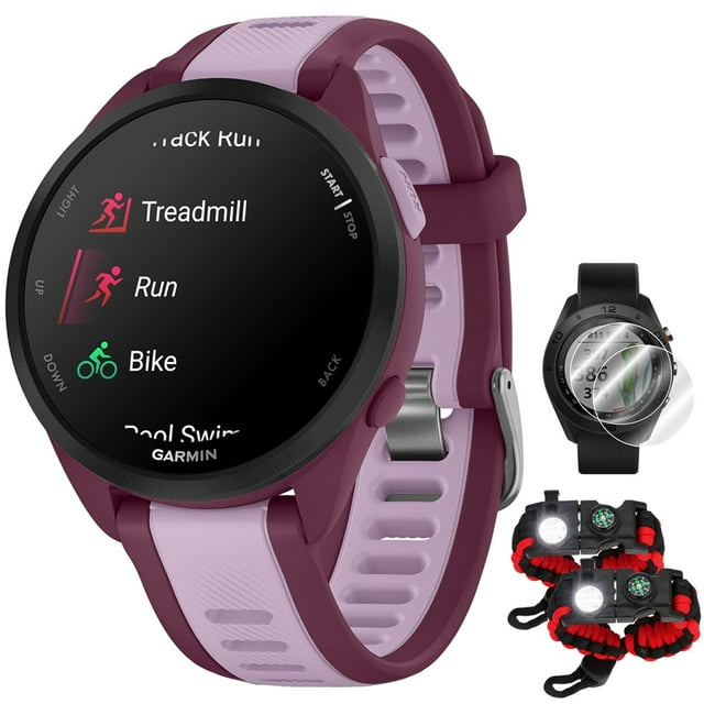 Garmin 010 02863 33 Forerunner 165 Music Smart Sport Watch Berry