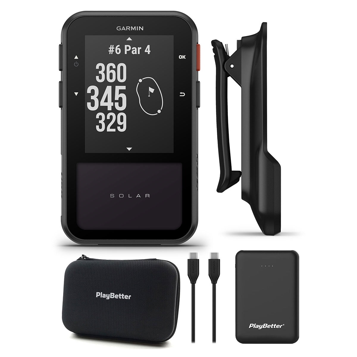 Garmin Approach G20 Solar GPS Golf Handheld Bundle with PlayBetter 5000mAh Portable Charger ...