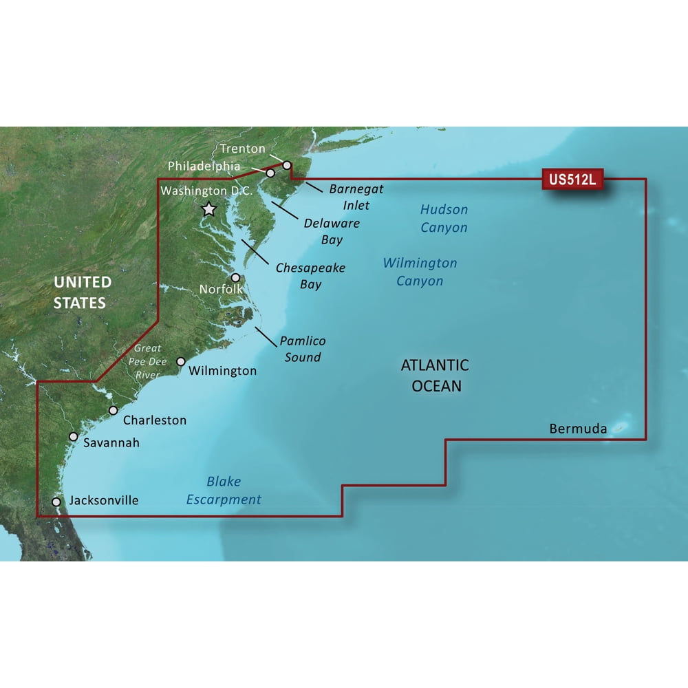 Garmin Blue Chart g2 Vision 010-C0741-00 Mid-Atlantic Digital Map (Gps ...