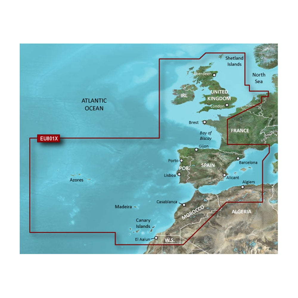 Garmin BlueChart g2 HD - HEU801X - Europe-N/W Atlantic-Iberian... [010 ...