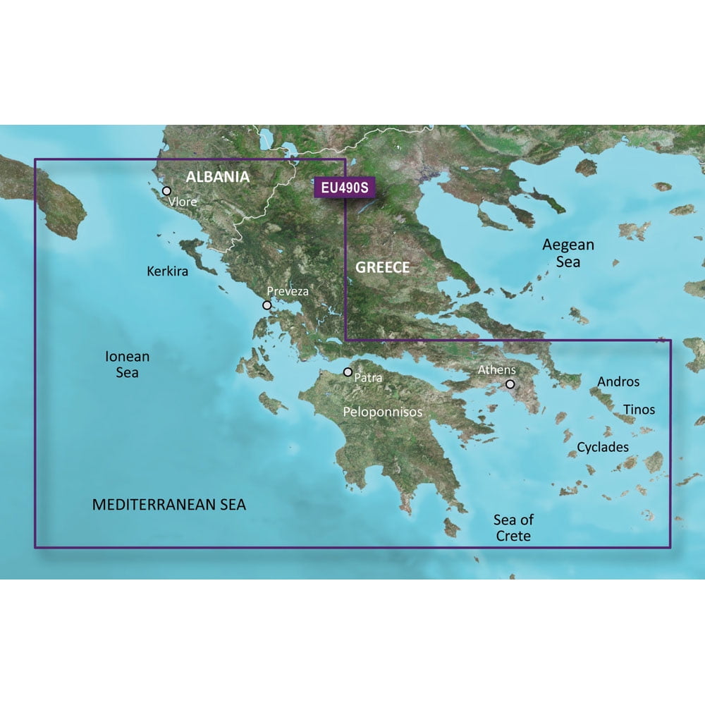 Garmin BlueChart® g3 Vision® HD - VEU490S - Greece West Coast , Athens ...
