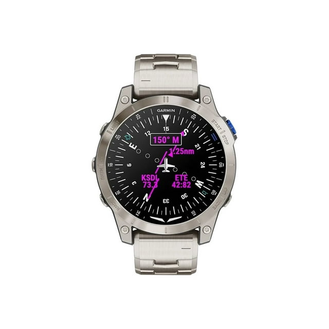 Garmin D2 Mach 1 Aviator Titanium Edition Smart Watch with Titanium ...