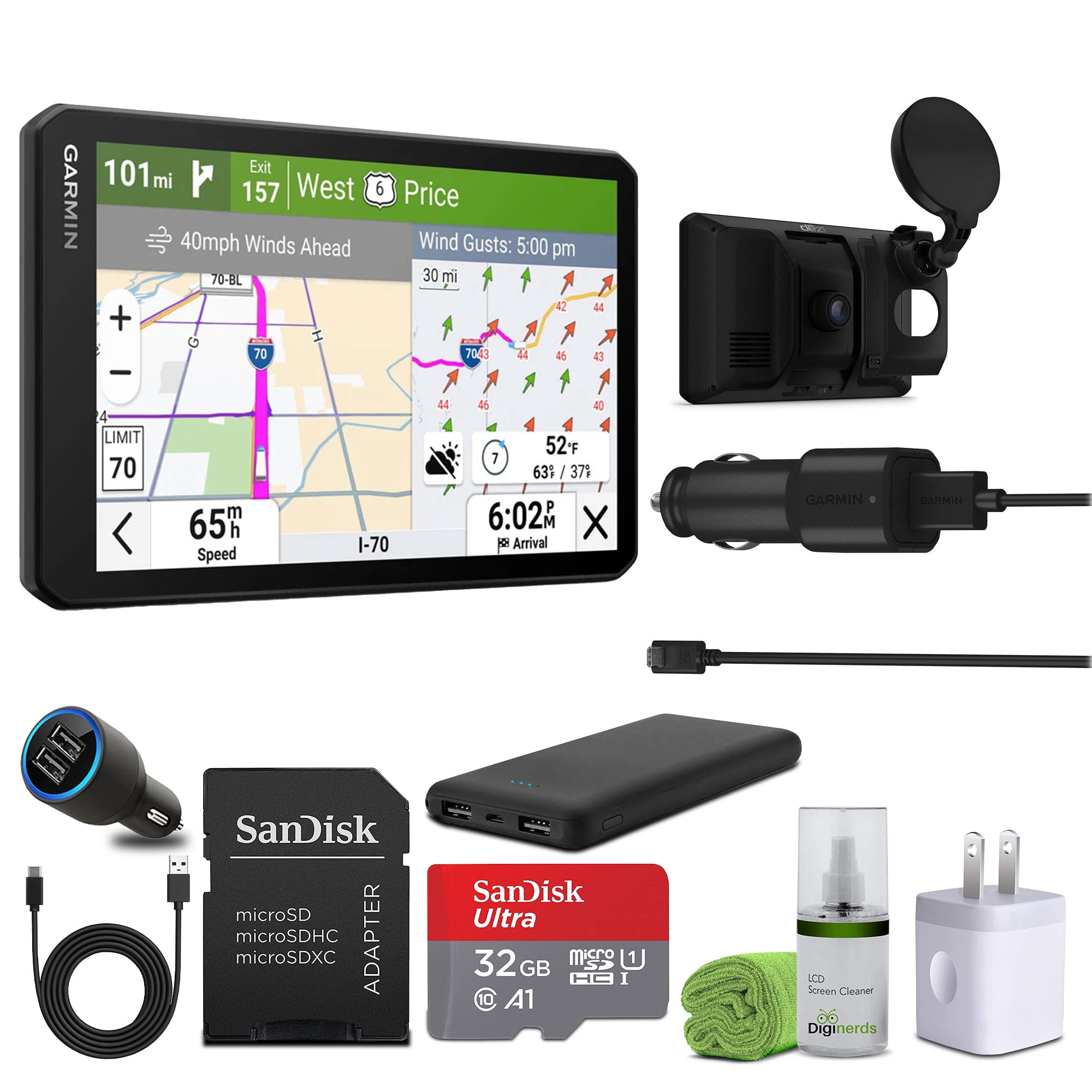 Garmin Dezl Cam OTR725 GPS Truck Navigator with Dash Cam 7" Display ...