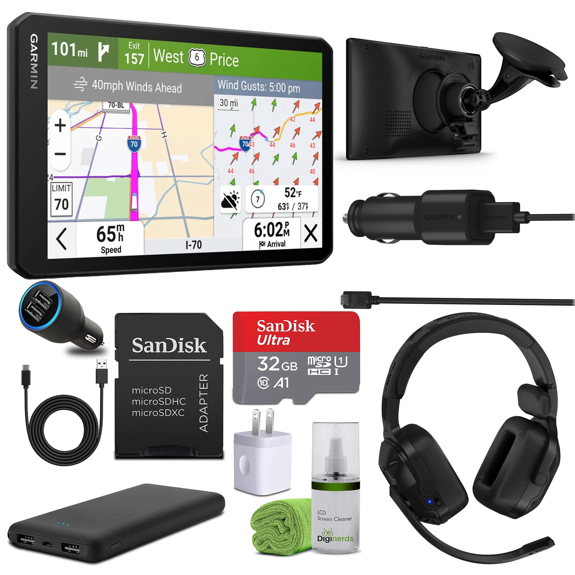 Garmin Dezl OTR720 GPS Truck Navigator 7" Display + dēzl Headset 210 ...