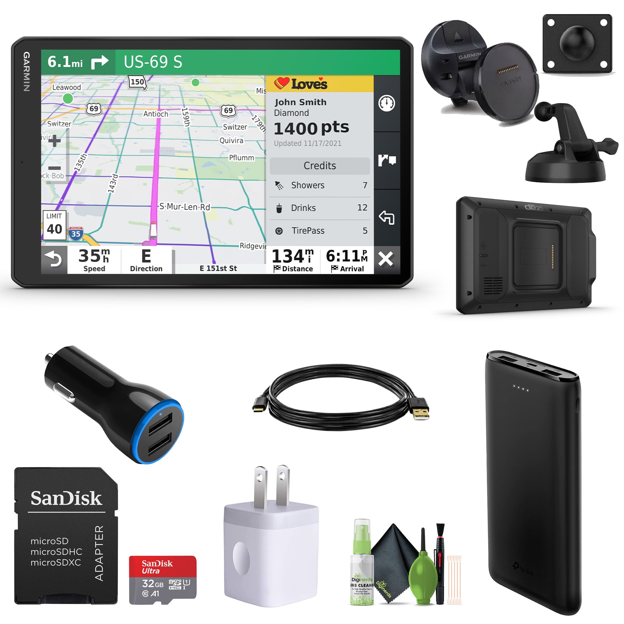 "Garmin Dezl OTR1010 10"" GPS Navigator - Custom Routing, Birdseye ...