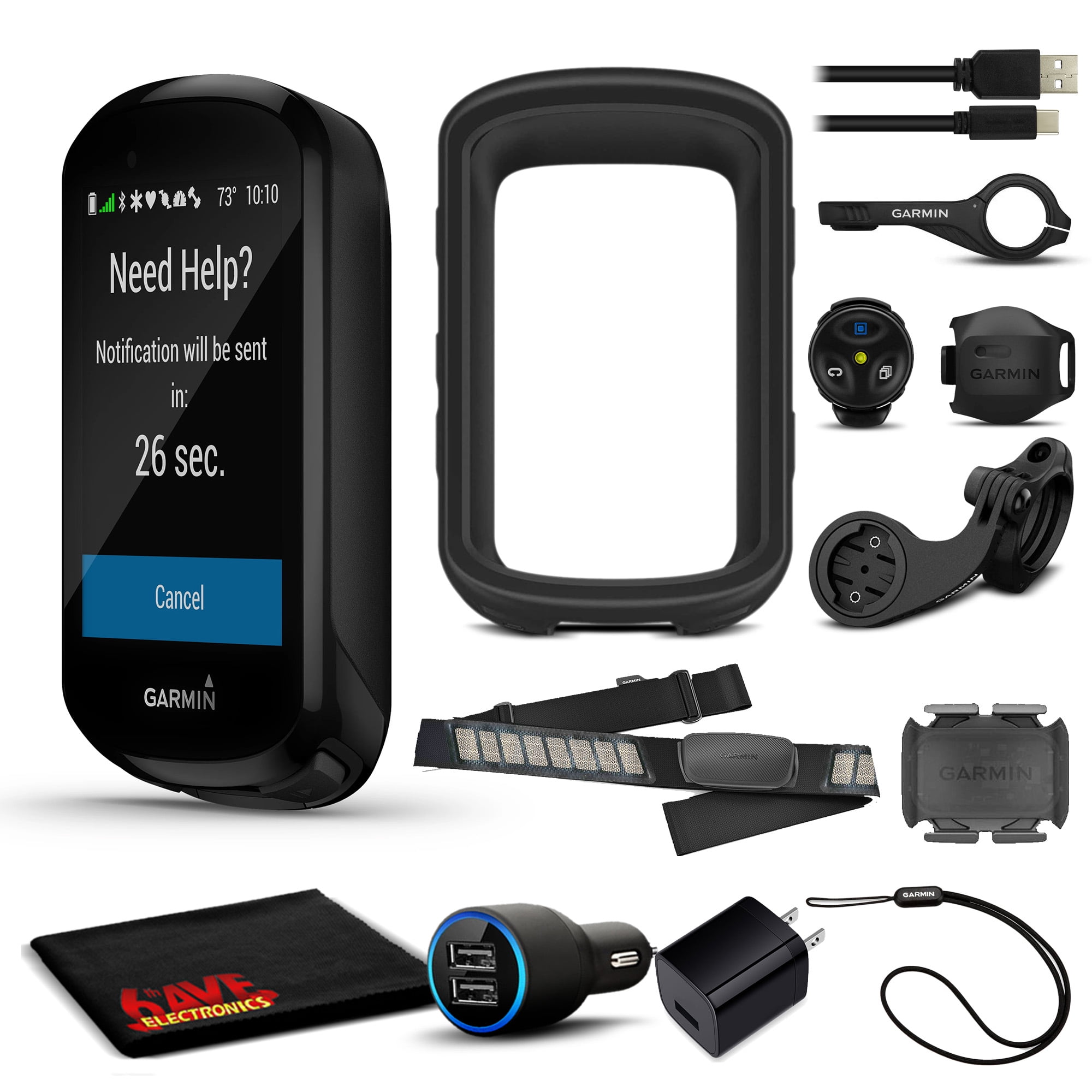 Garmin Edge 830 Sensor Bundle with Extra Charging Adapters and 6Ave ...