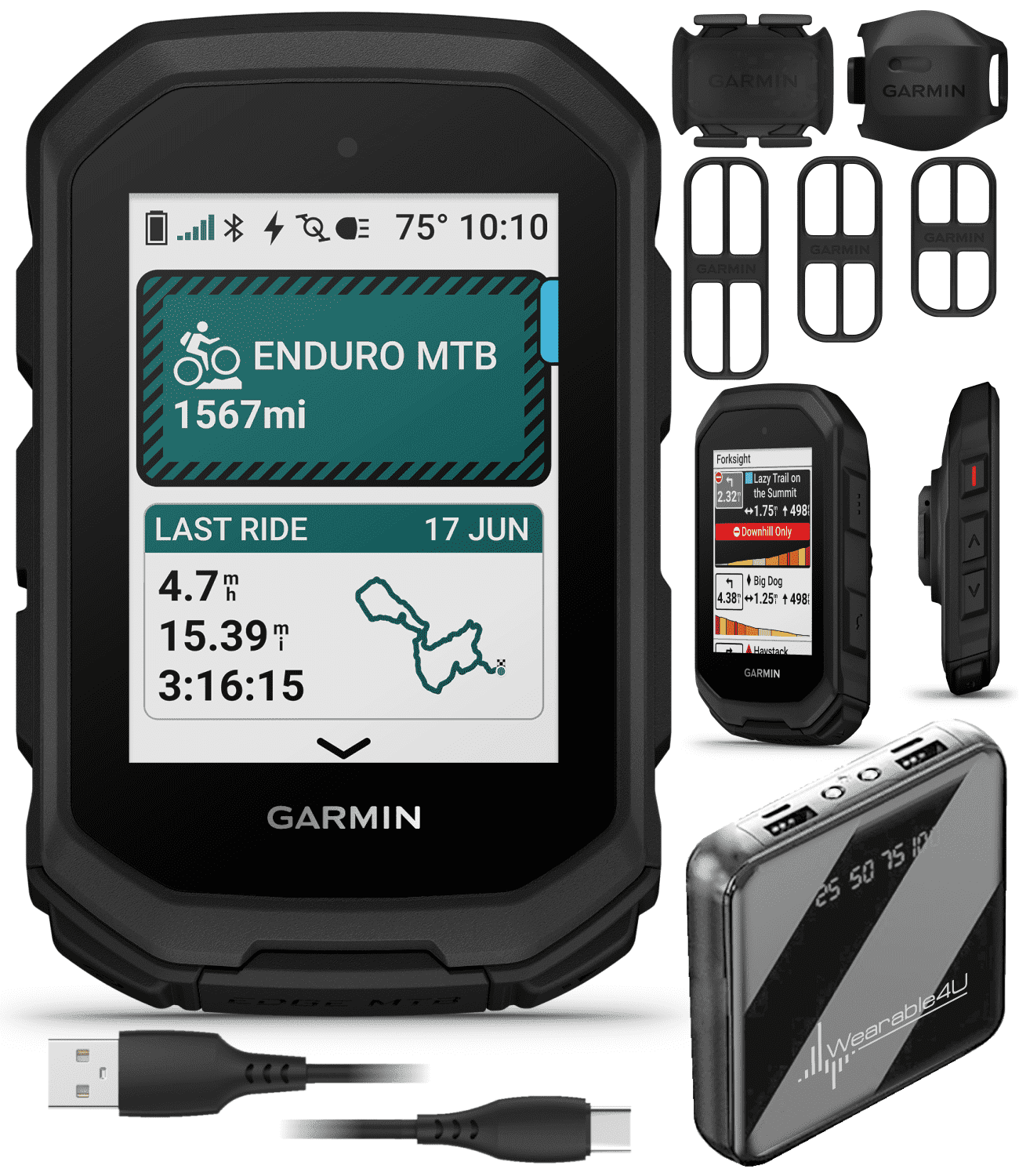 Garmin Edge MTB Rugged GPS Bike Computer with Mountain Bike Metrics ...