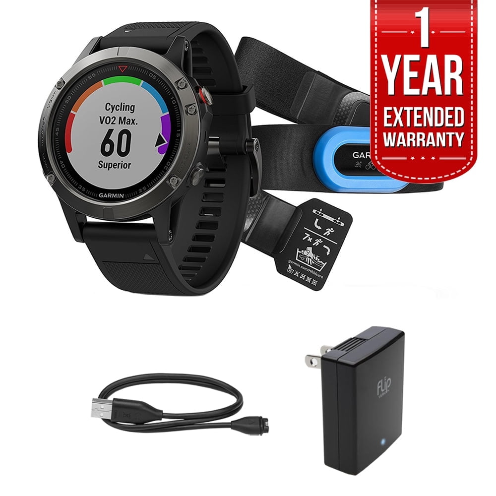 Garmin Fenix 5 Multisport 47mm GPS Watch Performer Bundle - Slate Gray ...