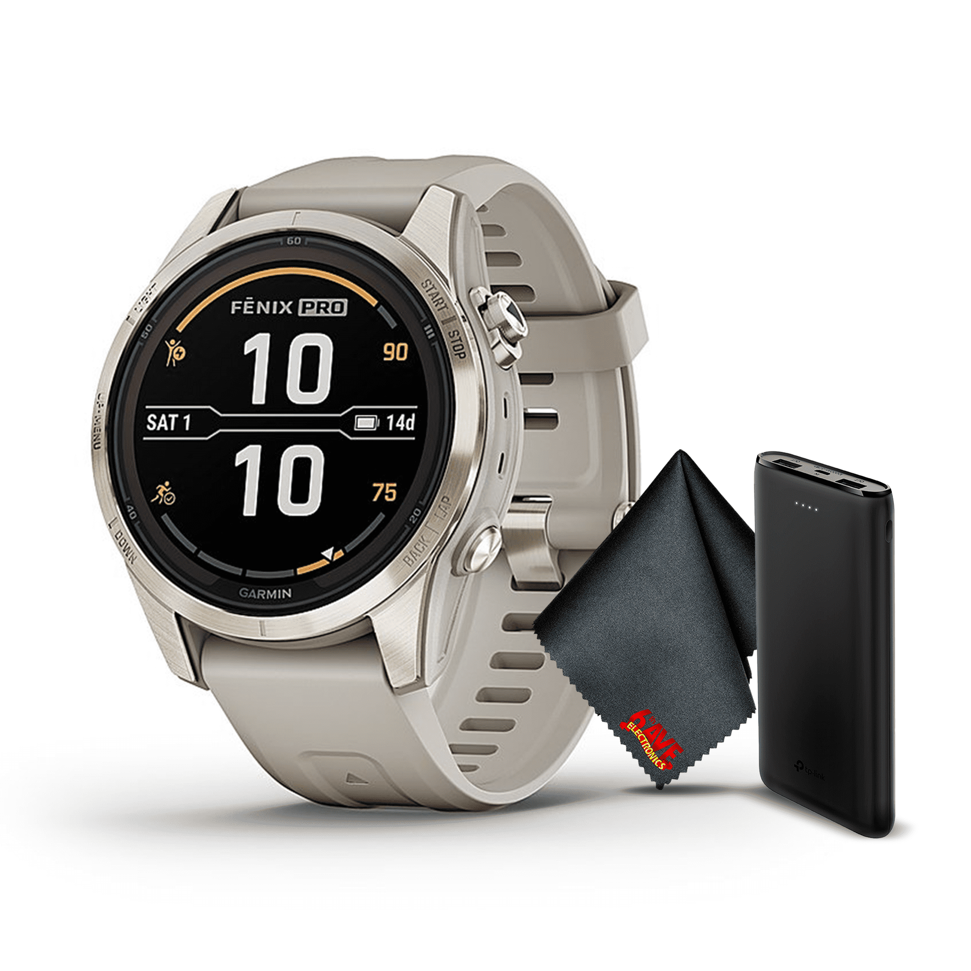 Garmin Fenix 7S Pro Solar Edition Sapphire, Soft Gold with Light Sand ...