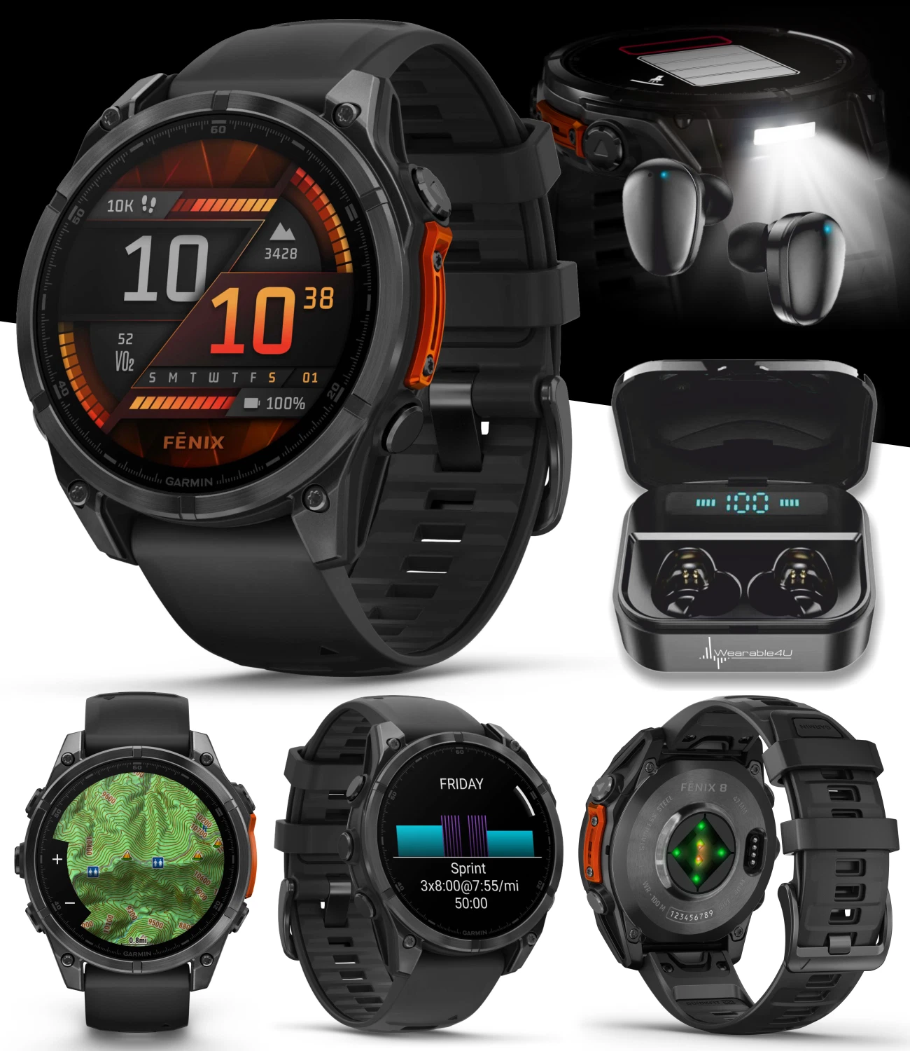 Garmin Fenix 8 47 mm, AMOLED Slate Gray with Black Silicone Band ...