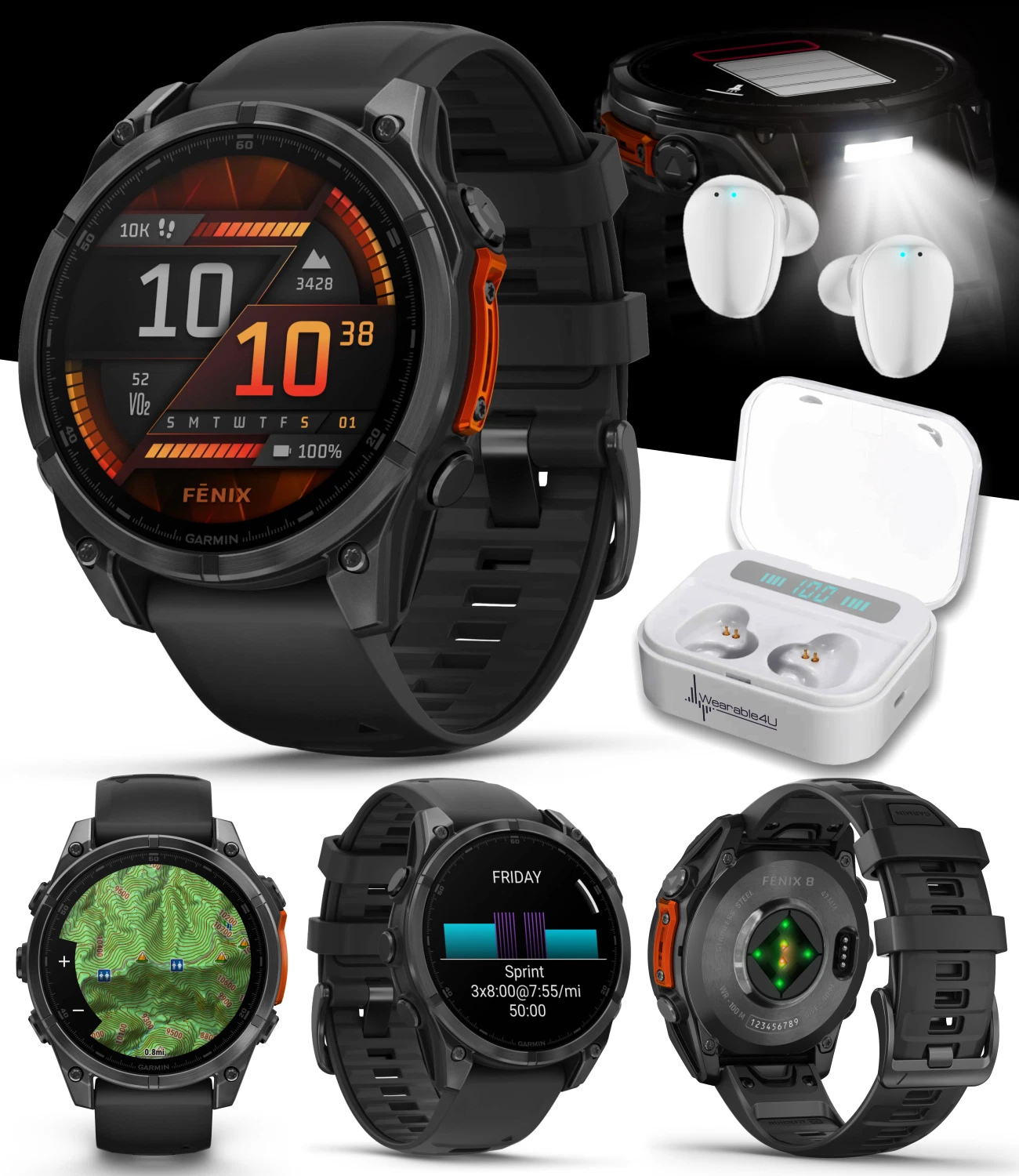 Garmin Fenix 8 47 mm, AMOLED Slate Gray with Black Silicone Band ...