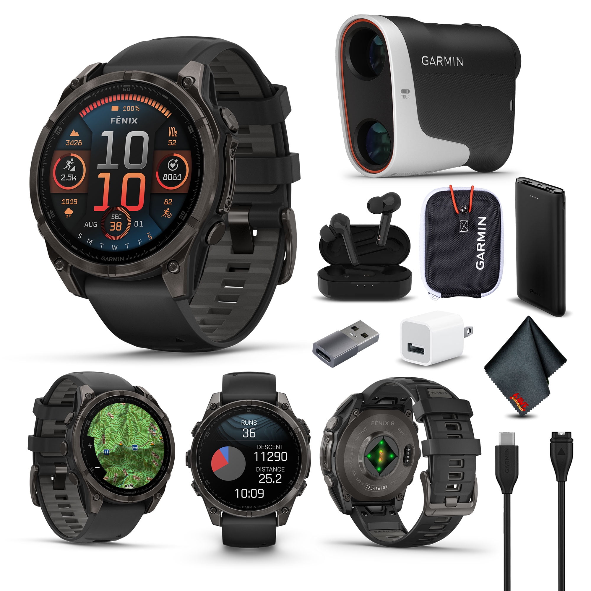 Garmin Fenix 8 47MM AMOLED Sapphire Multisport GPS Smartwatch Carbon ...