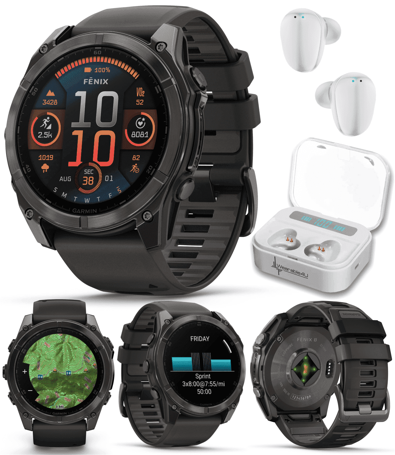 Garmin Fenix 8Â Â 51 mm, AMOLED Multisport GPS Smartwatch, Sapphire ...