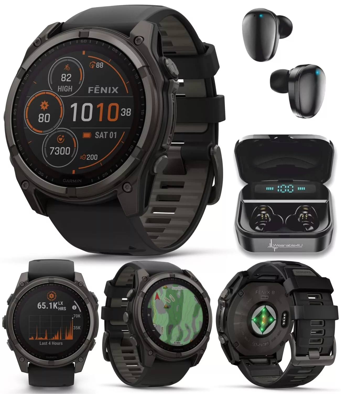 Garmin Fenix 8 - 51 mm, Solar, Sapphire, Carbon Gray DLC Titanium with ...