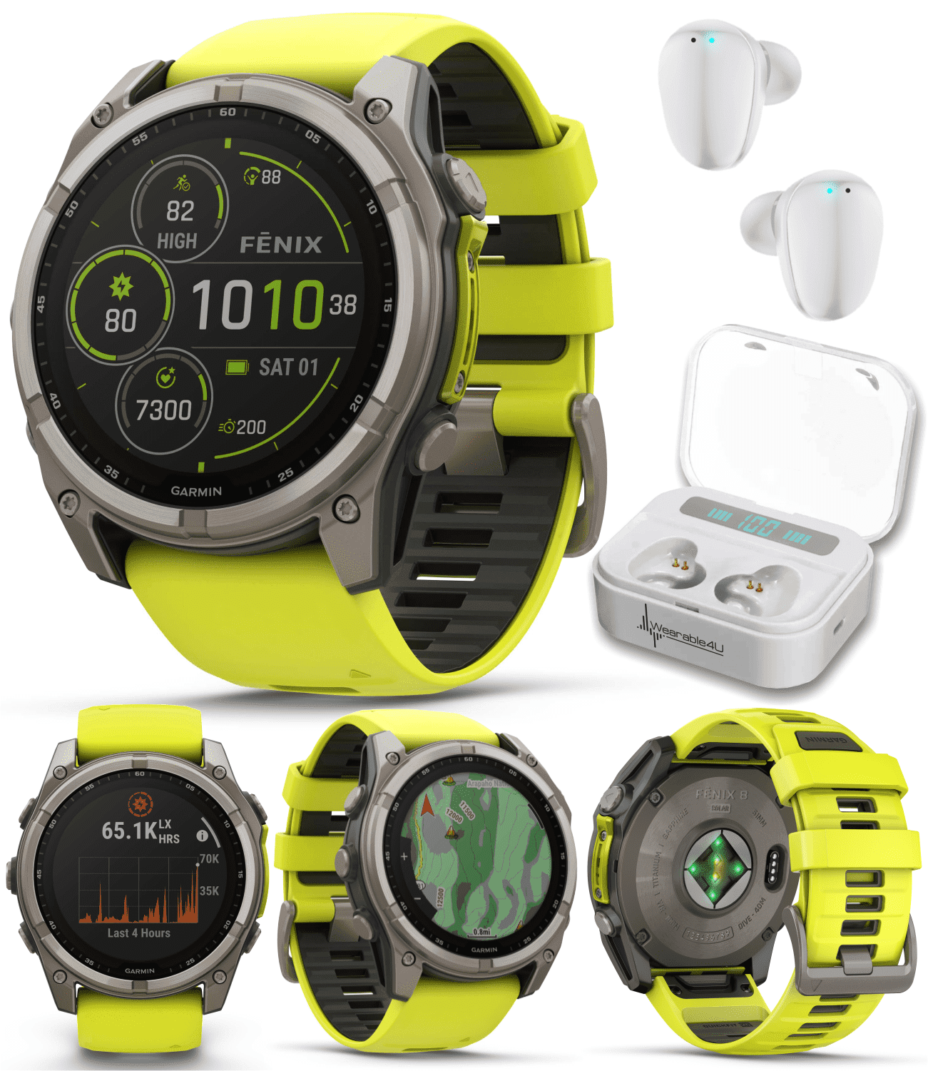 Garmin Fenix 8 51 mm, Solar, Sapphire Amp Yellow/Graphite Silicone GPS ...