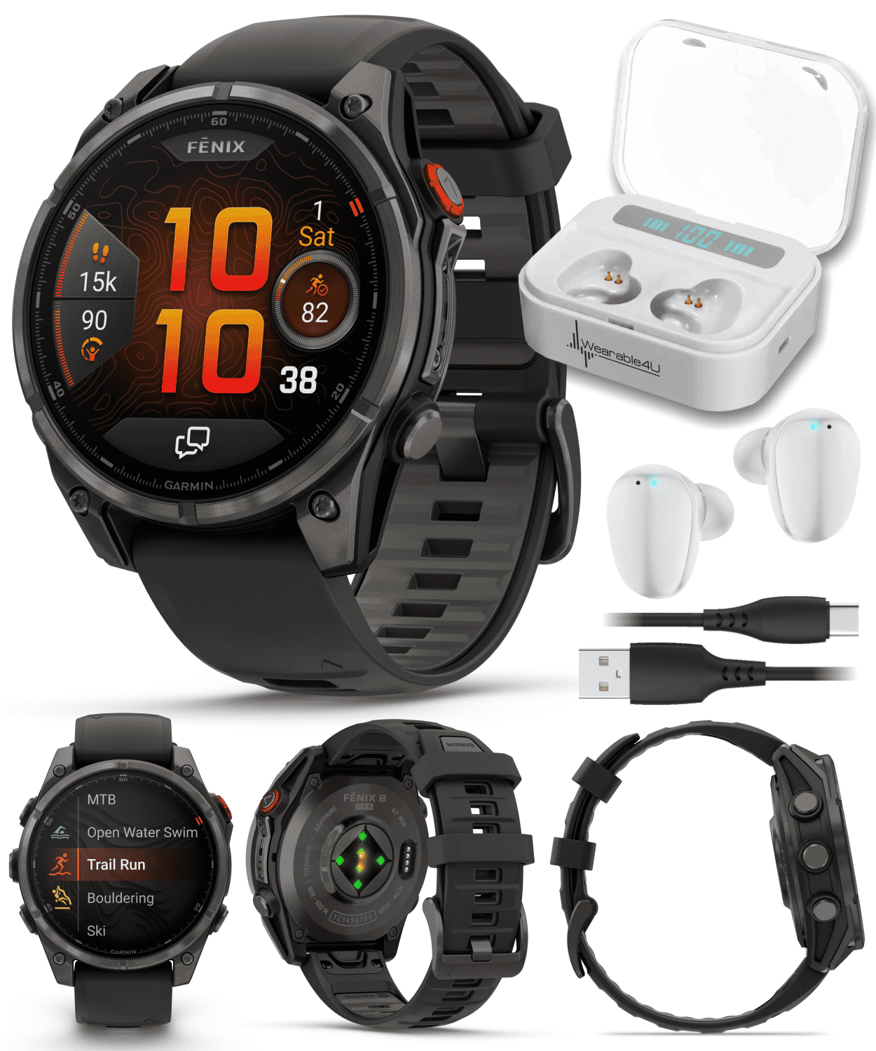 Garmin Fenix 8 Pro 47mm AMOLED Sapphire Premium Connected Multisport ...