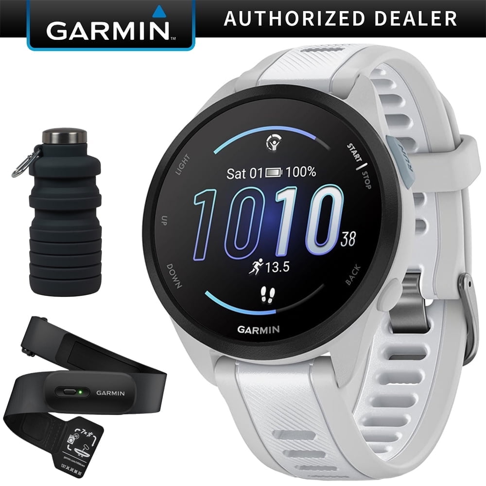 Garmin Forerunner 165 Smart Sport Watch, Mist Gray + Whitestone with ...