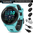 Garmin Forerunner 265 GPS Smartwatch, Aqua/Black Bundle with Deco ...