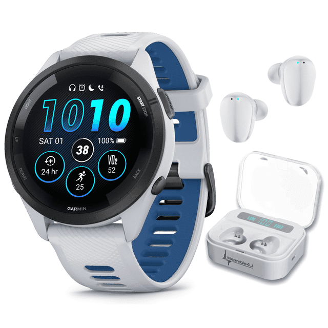 Garmin Forerunner 265 Music GPS Running Smartwatch, Whitestone with ...