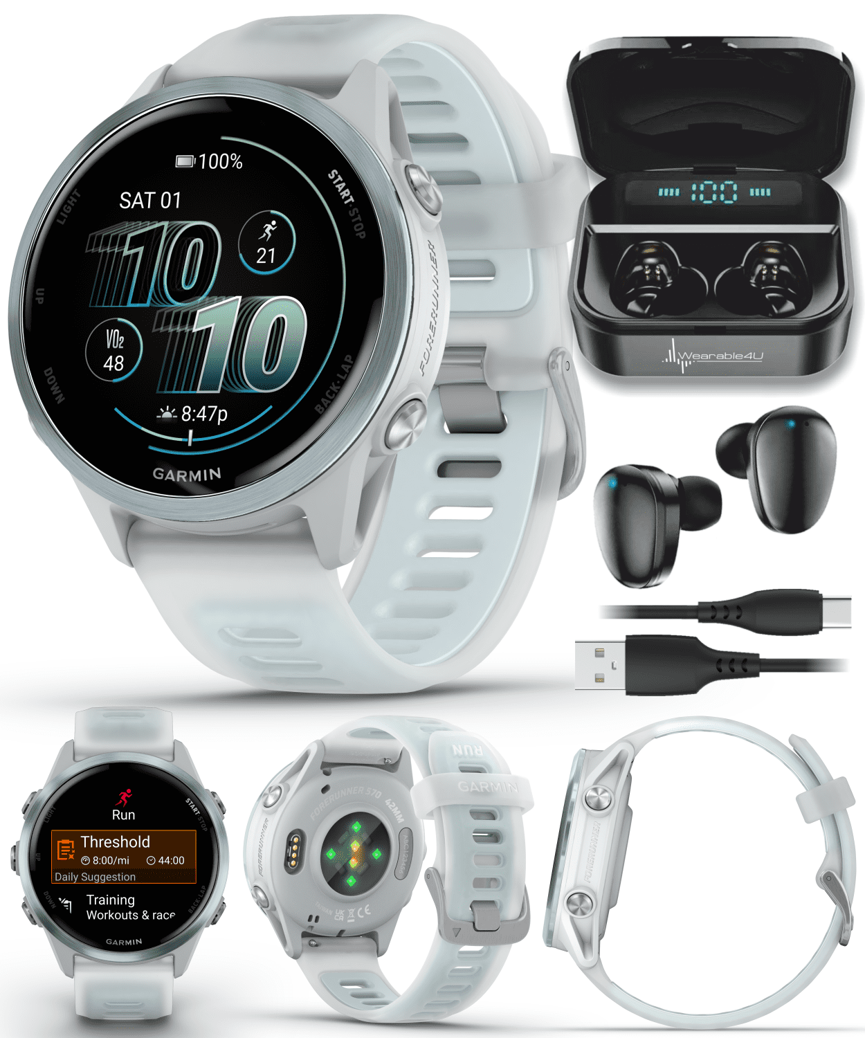 Garmin Forerunner 570 42mm Advanced GPS Running & Triathlon Smartwatch ...