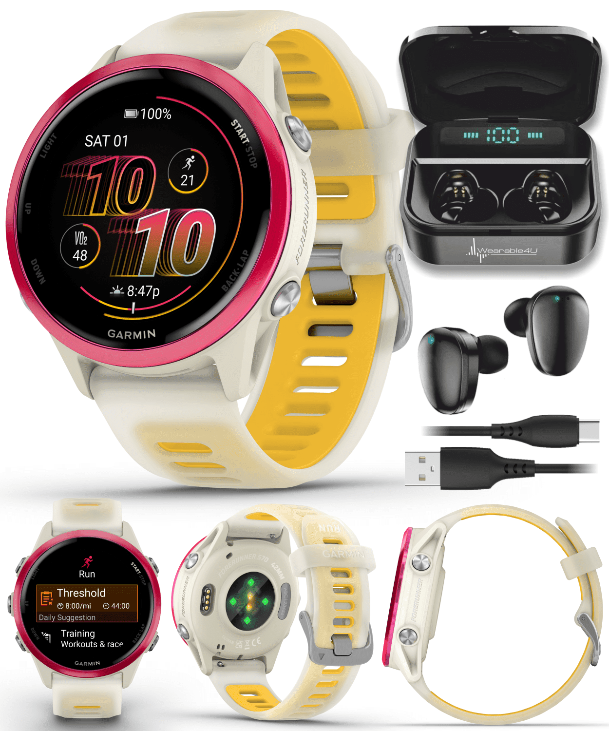 Garmin Forerunner 570 42mm Advanced GPS Running & Triathlon Smartwatch ...