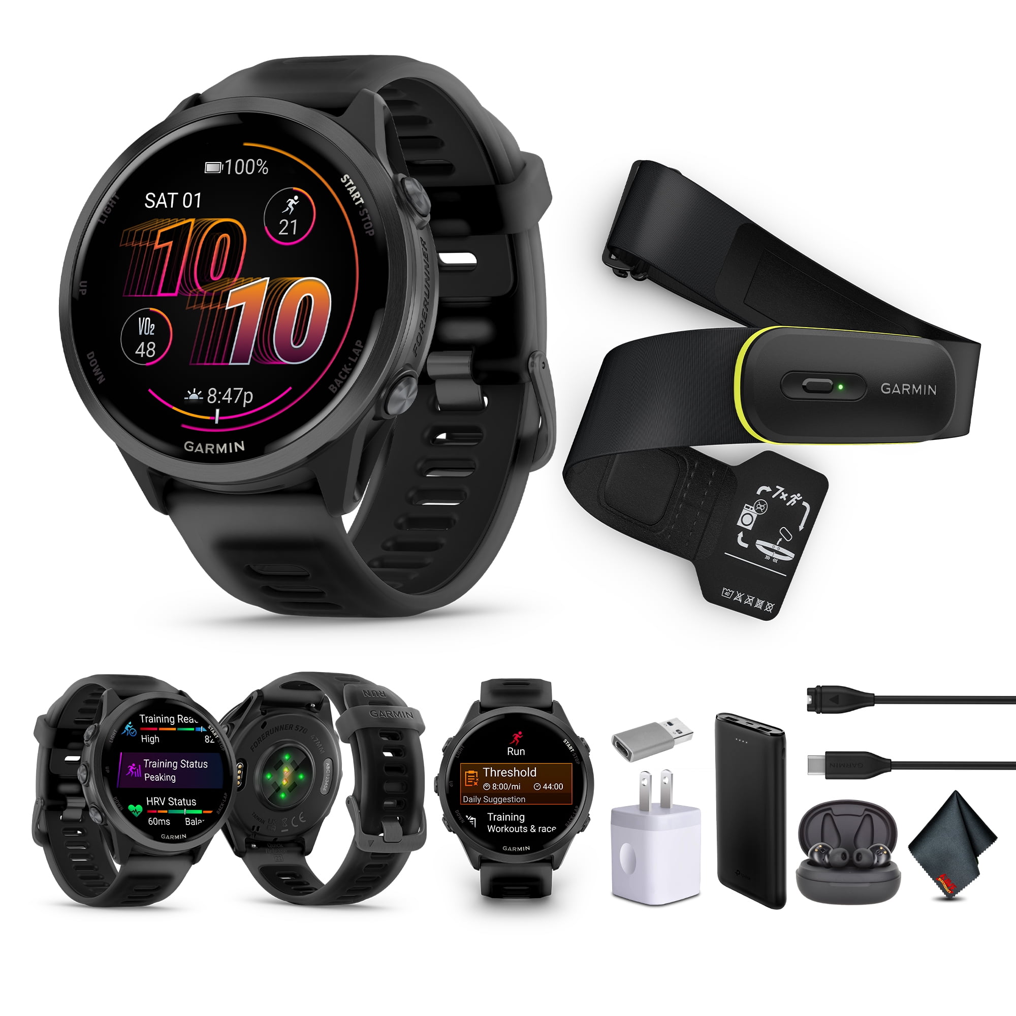 Garmin Forerunner 570 Running Smartwatch, 47MM WiFi, GPS Fitness Smart ...