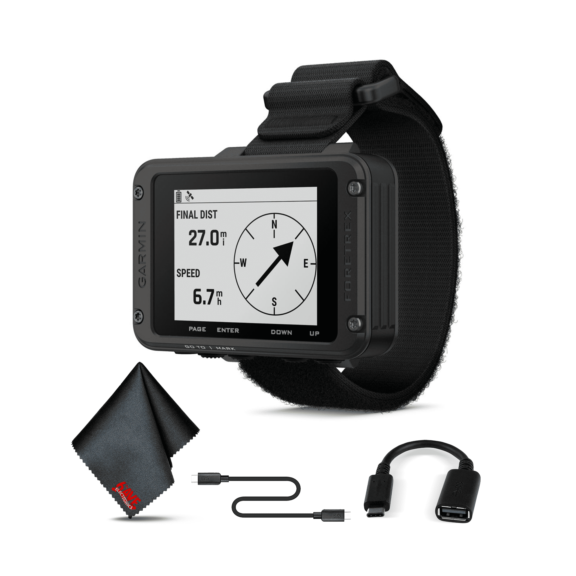 Garmin Foretrex 801 with USB-C Adapter and 6Ave Cleaning Cloth ...