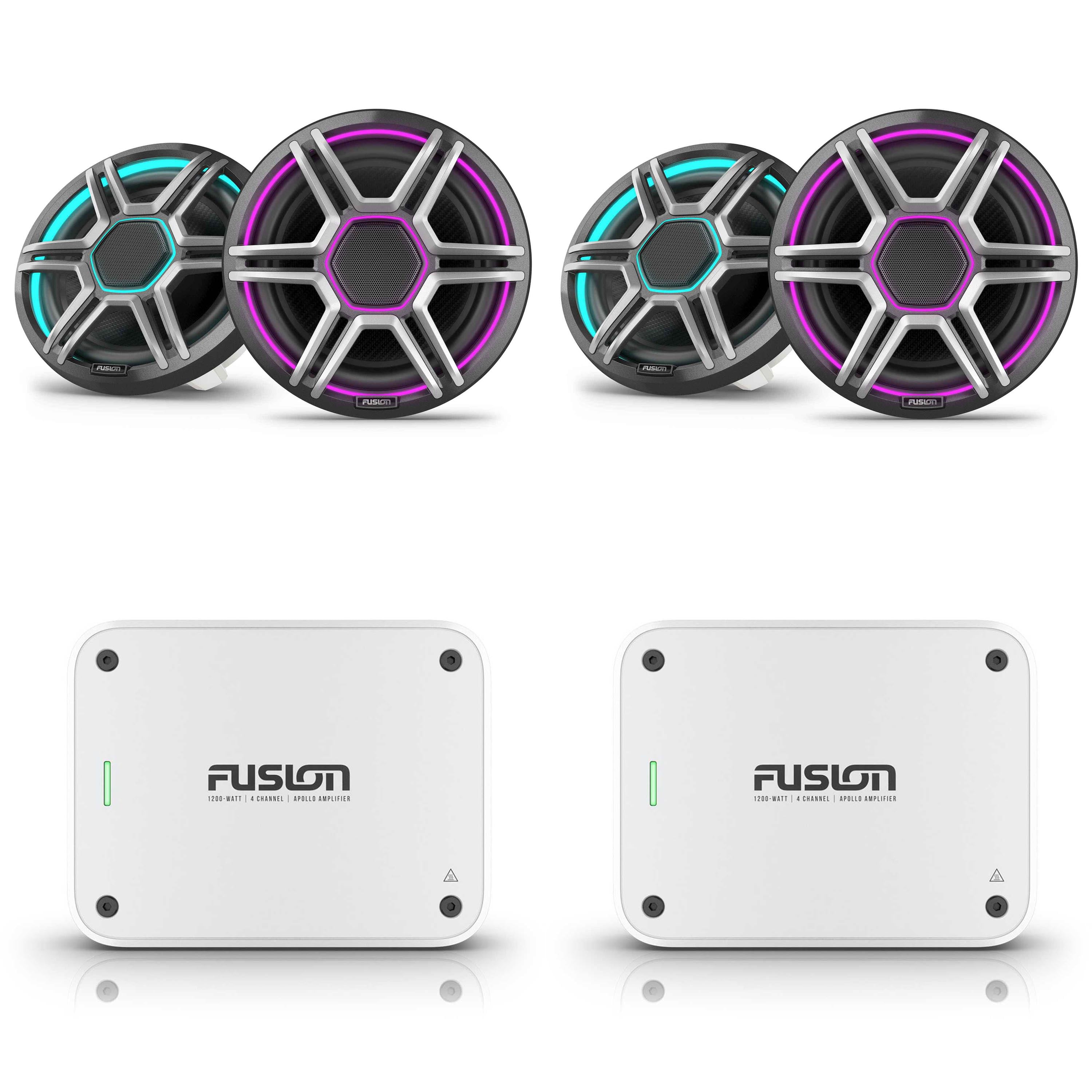 Garmin Fusion 2 Pairs Apollo AP-FL88SPG 8.8" LED Marine Speakers Sport ...