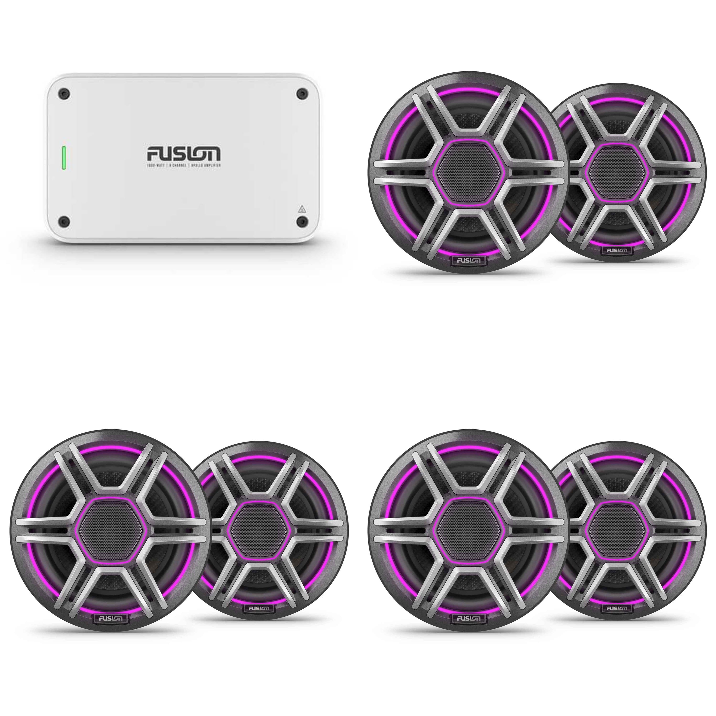 Garmin Fusion 3 Pairs Apollo AP-FL65SPG 6.5" LED Marine Speakers Sport ...