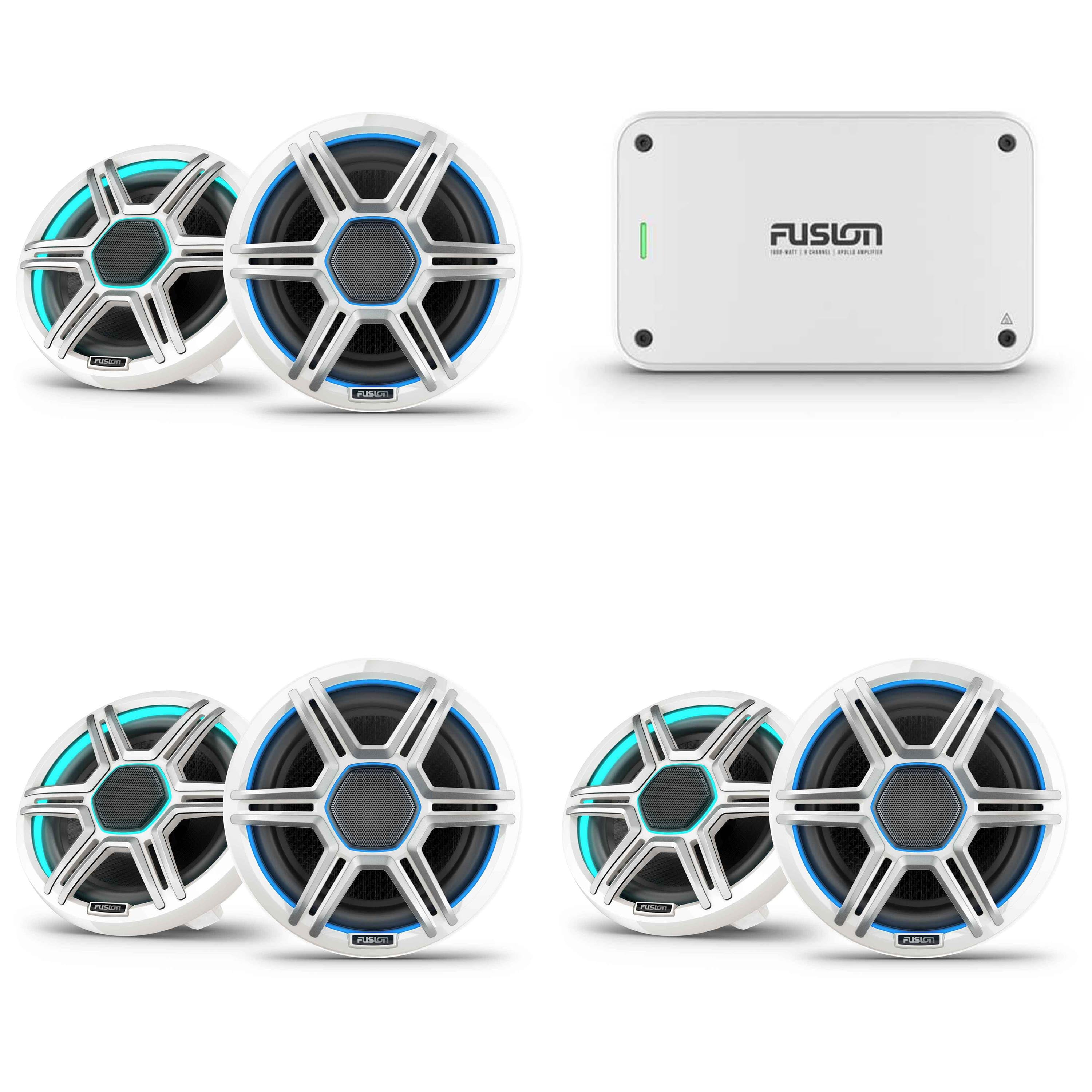 Garmin Fusion 3 Pairs Apollo AP-FL77SPW 7.7" LED Marine Speakers Sport ...