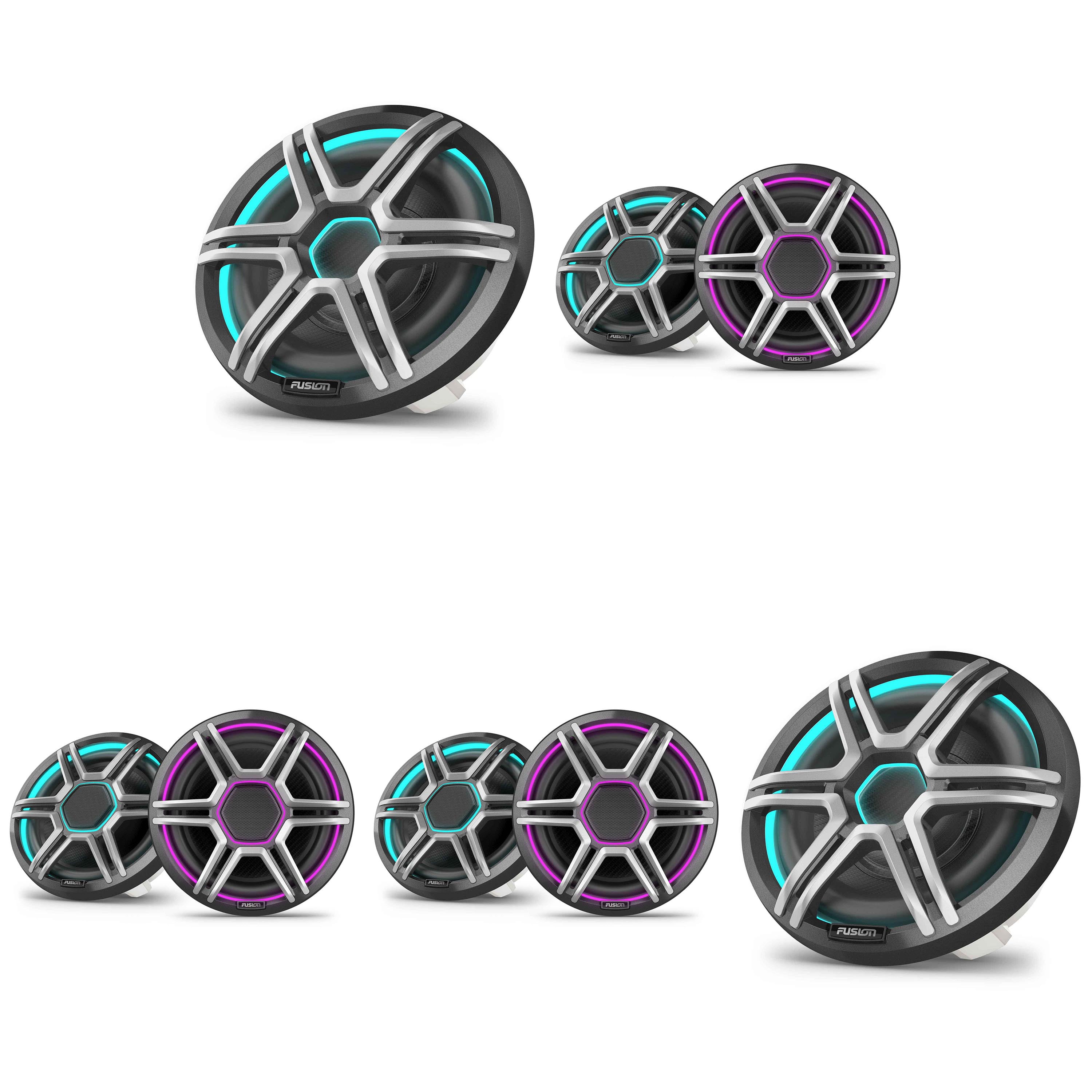 Garmin Fusion 3 Pairs Apollo AP-FL88SPG 8.8" LED Marine Speakers Sport ...